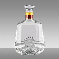 China 500ml 750ml Glass Wine Bottle Brandy Whisky XO Brandy Wine Glass Bottle With Glass Cap for sale
