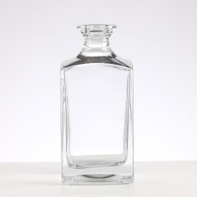 China Glass Liquor/Spirits Storage Bottle 250ml 50mm/375ml/500ml/700ml/750ml/1L Clear Square for sale
