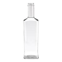 China Customized Logo 500ml Square Flat Glass Bottle for Liquor/Spirits/Vodka/Whisky/Rum/Brandy for sale