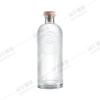 China Silkscreen Printing Clear Liquor Vodka Brandy Whisky Glass Wine Bottles for Beverage for sale