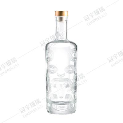 China Base Material Whole Bottle Vodka and Brandy Glass Bottle with Screen Printing for sale