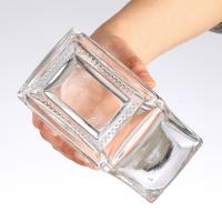 China Free Sealing Square Shape Glass Bottle with Luxury Marble Ball Cap and Crown Cap Sealing for sale