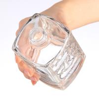 China Colors Request 700ML Super Flint Square Glass Vodka Bottle with Cork in Round Shape for sale
