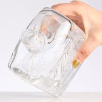 China Colors Request 700ML Super Flint Square Glass Vodka Bottle with Cork in Round Shape for sale
