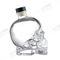 China 180ml 200ml 300ml 400ml 750ml Glass Bottle With Cork Cap Skull Design For Wine Lovers for sale
