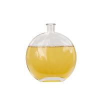 China Glass Bottle With Cork 500ML Round Clear XO Brandy Rum Bottle Acceptable Customer's Logo for sale