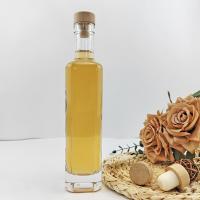 China Glass Products Slim Rectangular Wine Bottle with Cork Stopper 200ml 375ml 500ml 750ml for sale