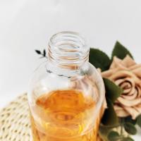 China Inside Engraving 250ml Clear Frosted Vodka Glass Bottle with Wooden Cork Stopper for sale