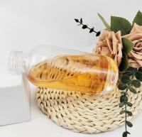 China Inside Engraving 250ml Clear Frosted Vodka Glass Bottle with Wooden Cork Stopper for sale