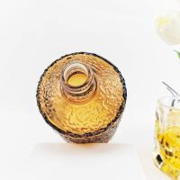 China 750ml Brown Glass Wine Bottle with Textured Surface Body Material Glass Clear Empty for sale