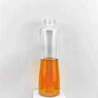 China Acid Etch Unique Design 375ml Clear Glass Wine Bottle Irregular Cylindrical Packaging for sale