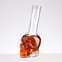China Glass Collar 300ml/500ml Longneck Skull Wine Bottle for Decorative in Colors Request for sale