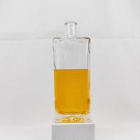 China Clear Cuboid Crystal Agave Glass Bottle with Cork Cap 500ML 750ML 1000ML Hot Style for sale