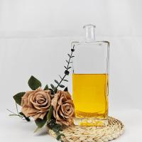 China Clear Cuboid Crystal Agave Glass Bottle with Cork Cap 500ML 750ML 1000ML Hot Style for sale