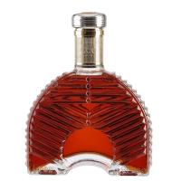 China Eco-friendly Glass Body Brandy Bottle Flat Transparent Glass Bottle for XO Brandy for sale