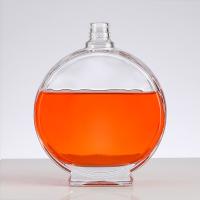 China Eco-friendly Glass Body Brandy Bottle Flat Transparent Glass Bottle for XO Brandy for sale
