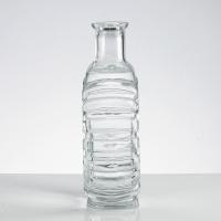 China Hot Stamping 500ML Ultra Clear Brandy Glass Bottle With Embossed Logo for sale