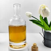 China Glass Beverage Bottle 700ml 750ml 1L Nordic Empty Rum Whisky Vodka Spirit With Cork for sale