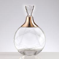 China Wine 250ml 400ml 700ml Clear Mini Wine Glass Bottle Brandy Liquor Bottles with Glass Cap for sale