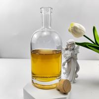 China Glass Beverage Bottle 700ml 750ml 1L Nordic Empty Rum Whisky Vodka Spirit With Cork for sale