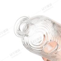 China Glass Collar Round Shape 750ml Decorative Bottle with Customized Screen Printing for sale