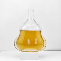 China Acid Etch Surface Handling Transparent 500ml/1l Glass Bottle for of Round Shape Wine for sale