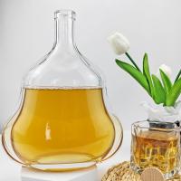 China Acid Etch Surface Handling Transparent 500ml/1l Glass Bottle for of Round Shape Wine for sale