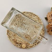 China Glass Collar 750ml 500ml 375ml 200ml 100ml Vodka Spirit Gin Rum Glass Bottle with Cork for sale