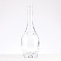 China 375ml 500ml 750ml Round Shape Clear Glass Liquor Bottle for Beverages and Spirits for sale