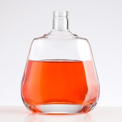 China Empty Cylinder Liquor Wine 750ml Glass Vodka Bottle with Clear Glass Collar Material for sale