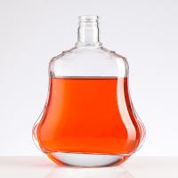China Empty Cylinder Liquor Wine 750ml Glass Vodka Bottle with Clear Glass Collar Material for sale