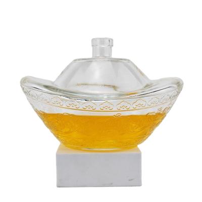 China Custom Color Glass Bottle Shipping Ingot Shape for Whiskey Vodka Rum Tequila Gin Spirit for sale