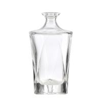China Engraving Surface Handling Extra White 200ml Glass Wine Bottle with Cork for sale