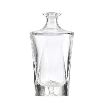 China Engraving Surface Handling Extra White 200ml Glass Wine Bottle with Cork for sale