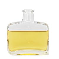 China Glass Collar Square Flat Shoulder Cork Top Liquor Bottle for Special Design Packaging for sale