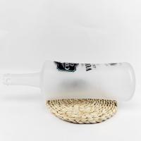 China Custom Glass Bottle Round Empty Vodka Whiskey 750ml 1000ml Decorative Liquor Bottles for sale