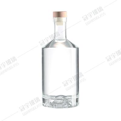 China 750ml Cylindrical Vodka Glass Wine Bottle Glass Bottle with Acid Etch Surface Handling for sale