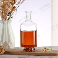 China 750ml Cylindrical Vodka Glass Wine Bottle Glass Bottle with Acid Etch Surface Handling for sale