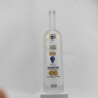 China Customized Color Logo Round Glass Bottle 200ml 375ml 500ml 700ml 750ml 1000ml for Beverage for sale