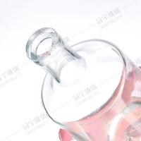 China 750ml Cylindrical Vodka Glass Wine Bottle Glass Bottle with Acid Etch Surface Handling for sale