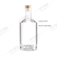 China 750ml Cylindrical Vodka Glass Wine Bottle Glass Bottle with Acid Etch Surface Handling for sale