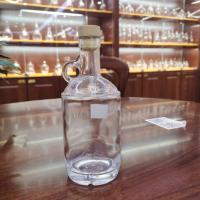 China Glass Products 750ml Bottle With Cork For Liquor Vodka Clear Glass Collar for sale
