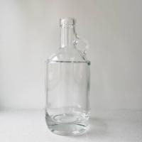 China Glass Products 750ml Bottle With Cork For Liquor Vodka Clear Glass Collar for sale