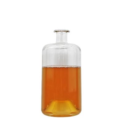 China Acceptable Customer's Logo 500ml Clear Brandy Whiskey Empty Wine Bottle with Cork for sale