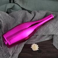 China Glass Collar Material 750ml Champagne Glass Bottle with Electroplated Finish and Cork for sale