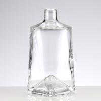 China Natural Wooden Cork and Clear Glass Luxury Flint Gin Bottle 100ml 200ml 375ml 500ml 750ml for sale