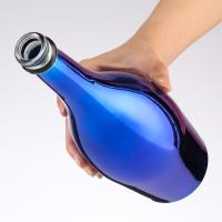 China 750ml Antique Blue Champagne Glass Bottle Wine Bottle with SCREW CAP Sealing Type for sale