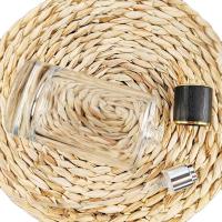 China Empty Silver Cap Round Glass Perfume Bottle with Thick Bottom and Clear Material for sale