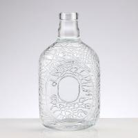 China Hot Stamping 1.5L Big Bell Shape Brandy Wine Glass Bottle for Vodka Whisky Rum for sale