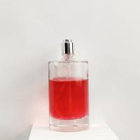 China Empty Silver Cap Round Glass Perfume Bottle with Thick Bottom and Clear Material for sale